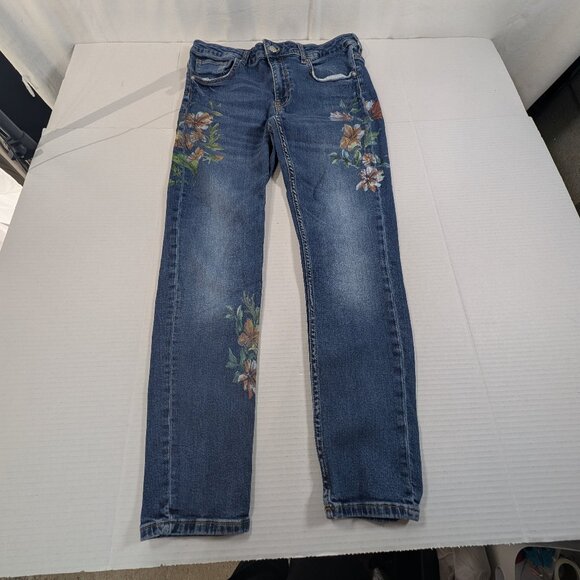 Zara | Jeans | Zara Basic Z975 Denim Womens 1 Floral Painted | Poshmark